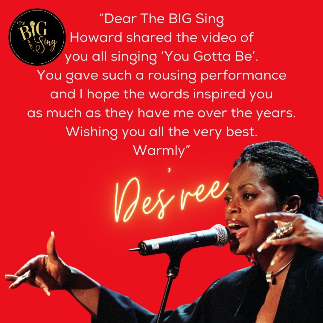 Message to The BIG Sing from Des’ree! - The Big Sing